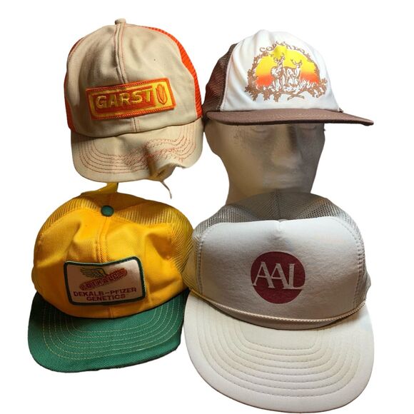 Snapback | Accessories | Lot Of 4 Vintage Baseball Caps Mesh Snapback ...